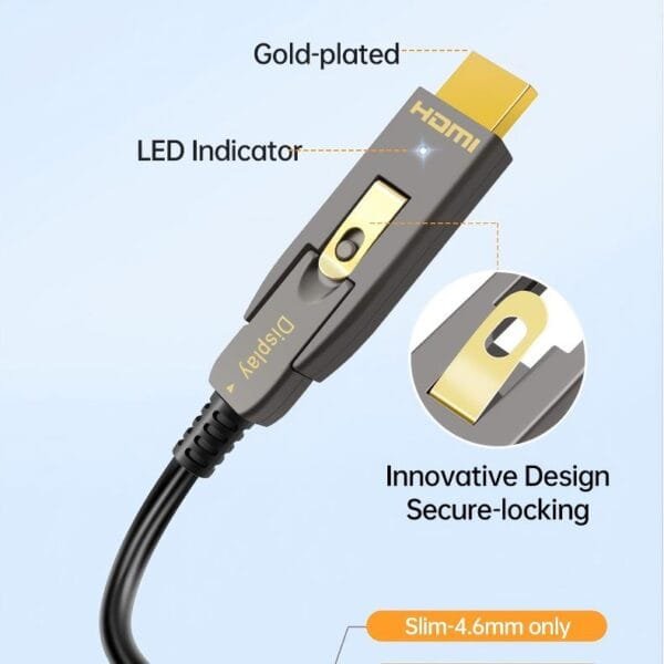 Cabo ótico ativo AOC 8K HDMI2.1 amovível para condutas