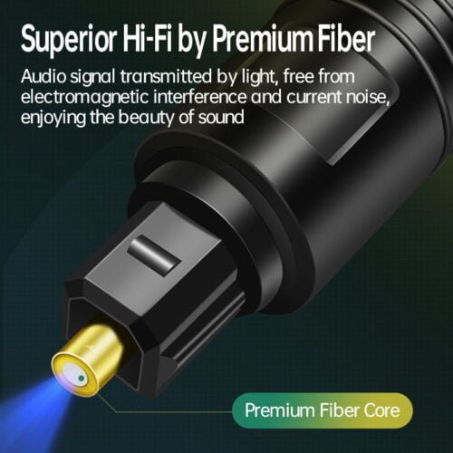 Digital Optical Toslink Audio Cable,ABS Shell,Gold-Plated,4mm Black PVC ...