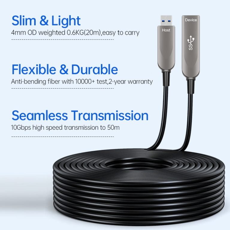 10Gbps USB3.2 Fiber Optic Extension Cable-AM-AF-AOCFiberlink