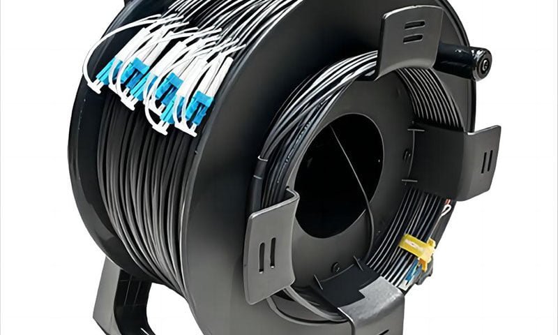 Armored OM3 Tactical Fiber Optical Cable Drum Reel MPO-24 LC