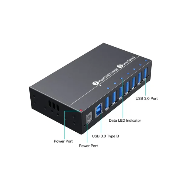 7-Port USB3 HUB for USB3 Active Optical Cable-AOCFiberlink