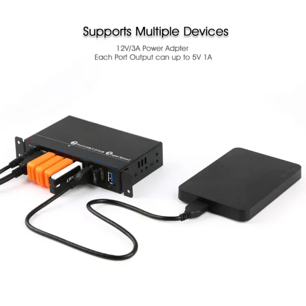 10-Port USB3 HUB for USB3 Active Optical Cable-AOCFiberlink